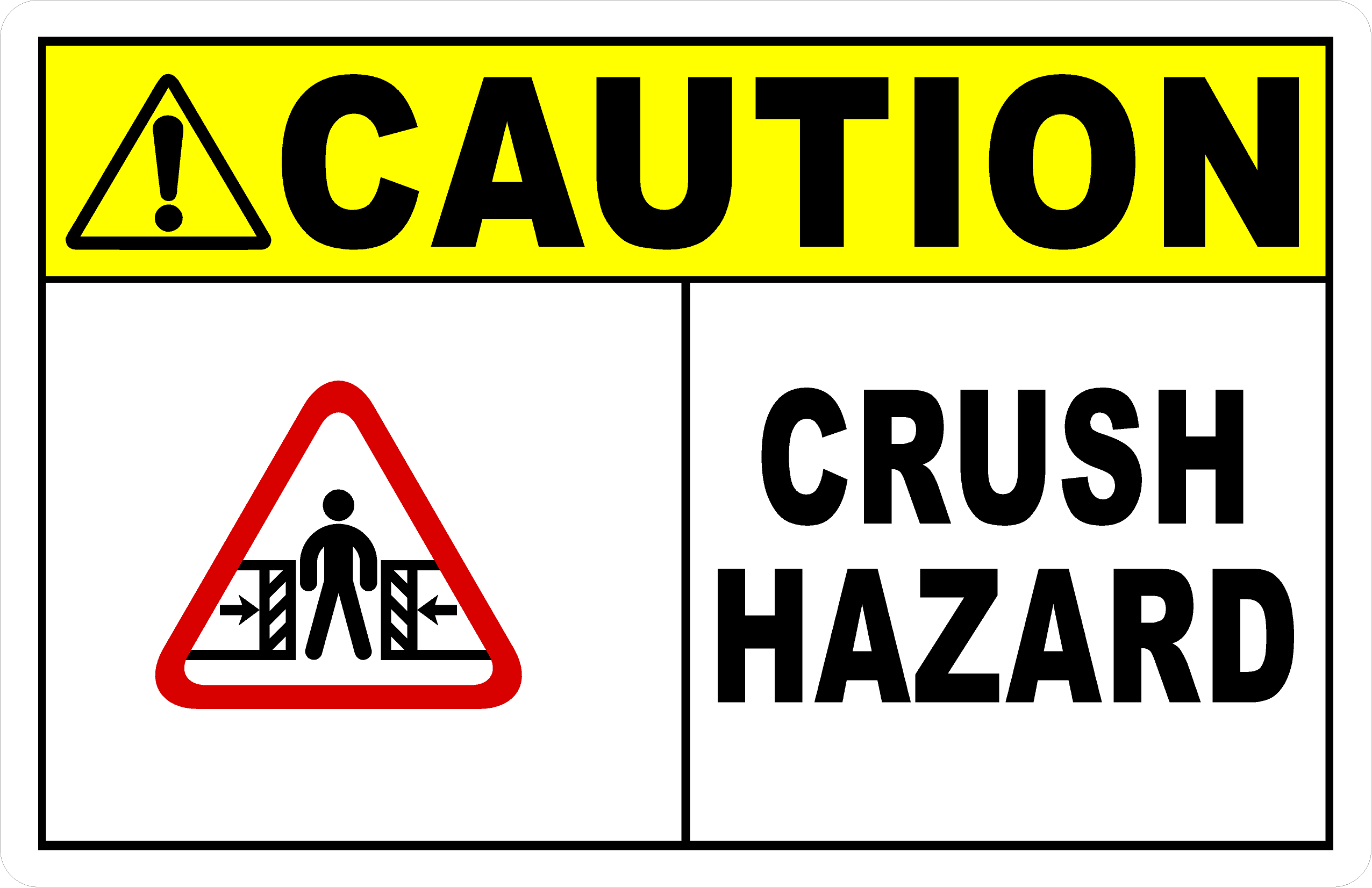 Caution Crush Hazard Decal Multi-Pack – Signs by SalaGraphics