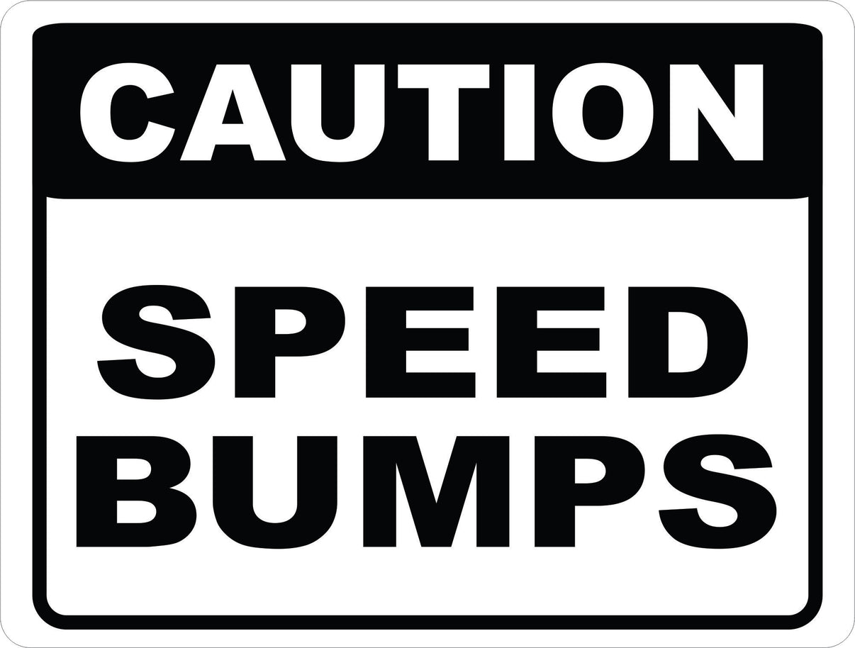 Caution Speed Bumps Sign – signs by salagraphics