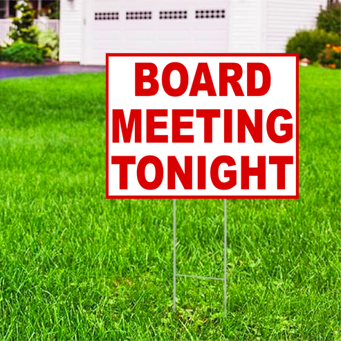 Board Meeting Tonight Sign – signs by salagraphics