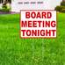 Board Meeting Tonight Sign – signs by salagraphics