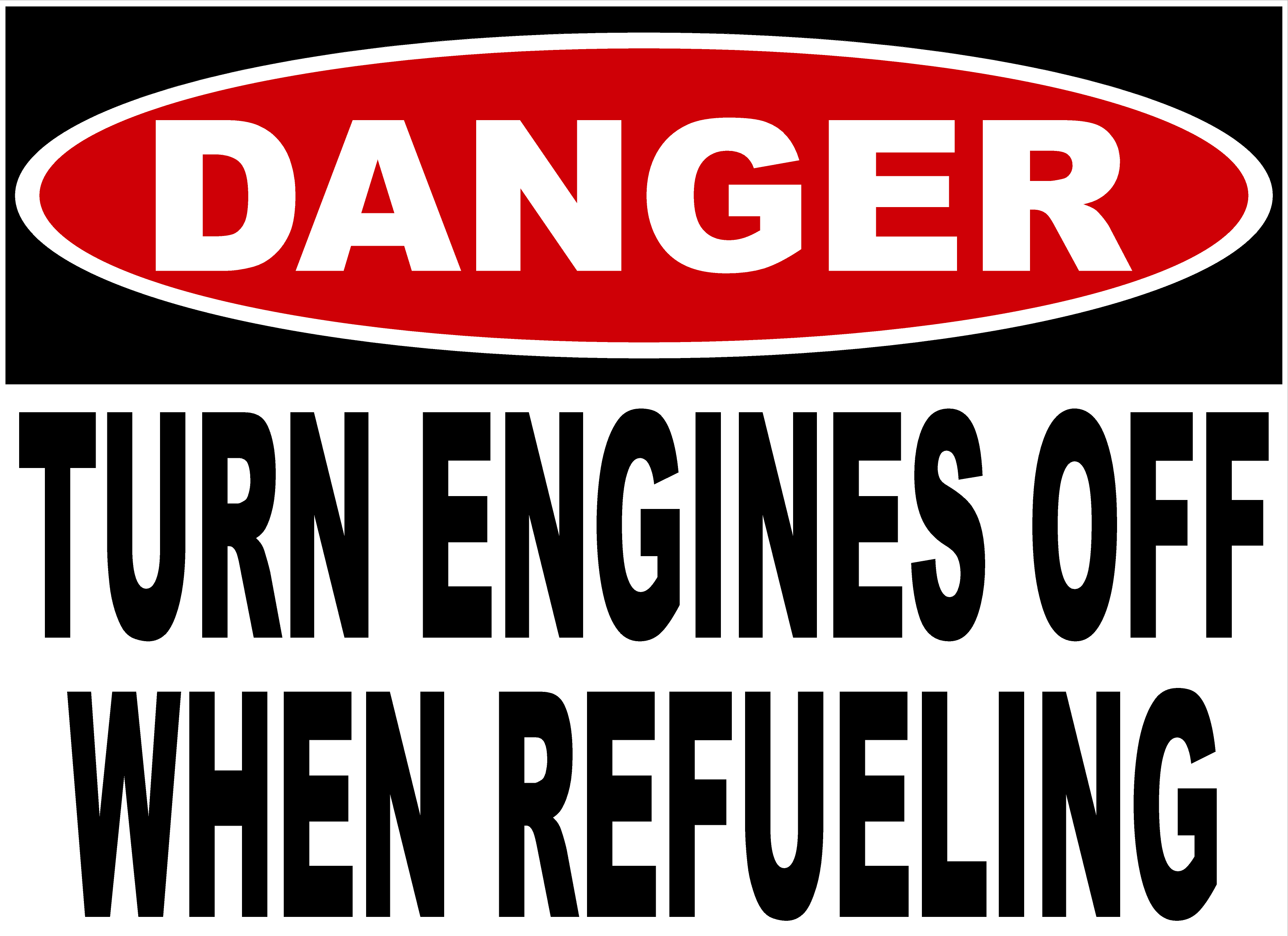 Danger Turn Engine Off When Refueling Sign – Signs by SalaGraphics