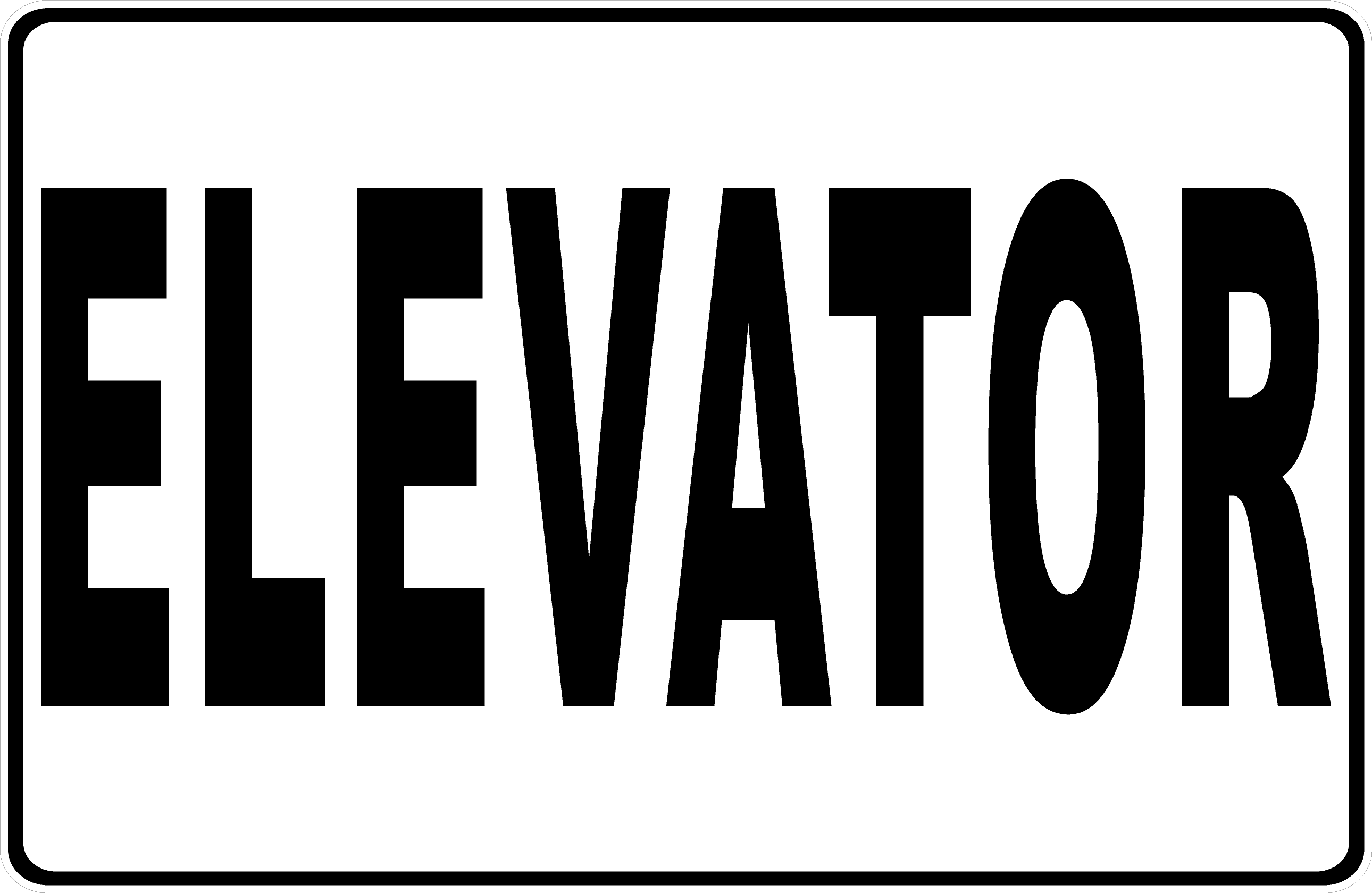 Elevator Sign with Optional Directional Arrow – Signs by SalaGraphics