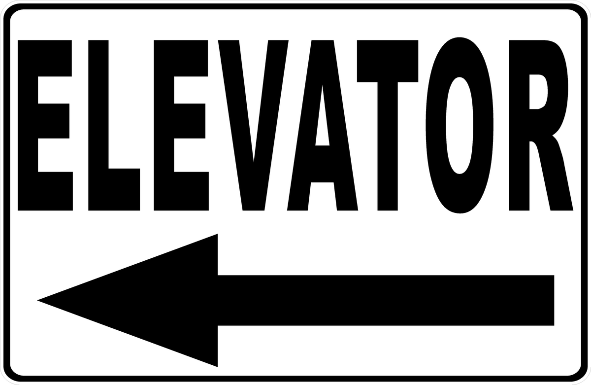 Elevator Sign with Optional Directional Arrow – Signs by SalaGraphics