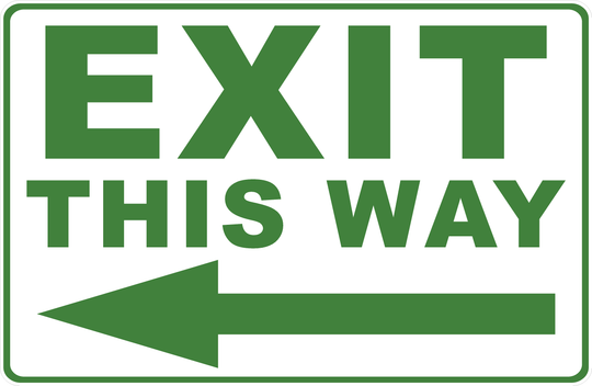 Exit This Way With Optional Directional Arrow Sign – Signs by SalaGraphics