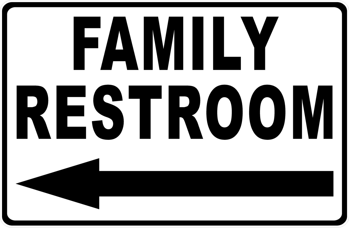 Family Restroom With Optional Directional Arrow Sign – Signs by ...