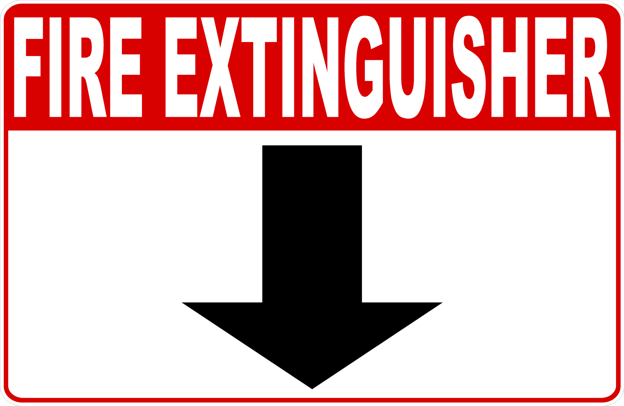 Fire Extinguisher with Down Arrow Sign – Signs by SalaGraphics