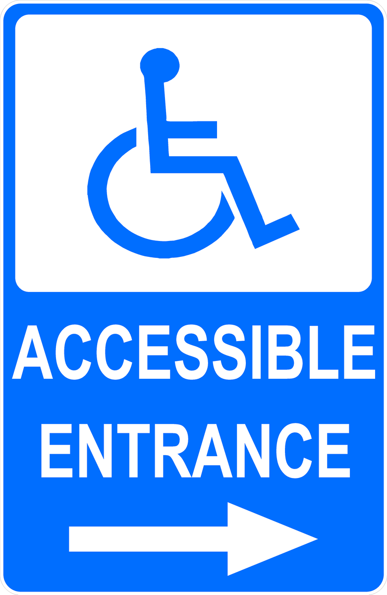 Handicapped Accessible Entrance with Optional Directional Arrow Sign ...
