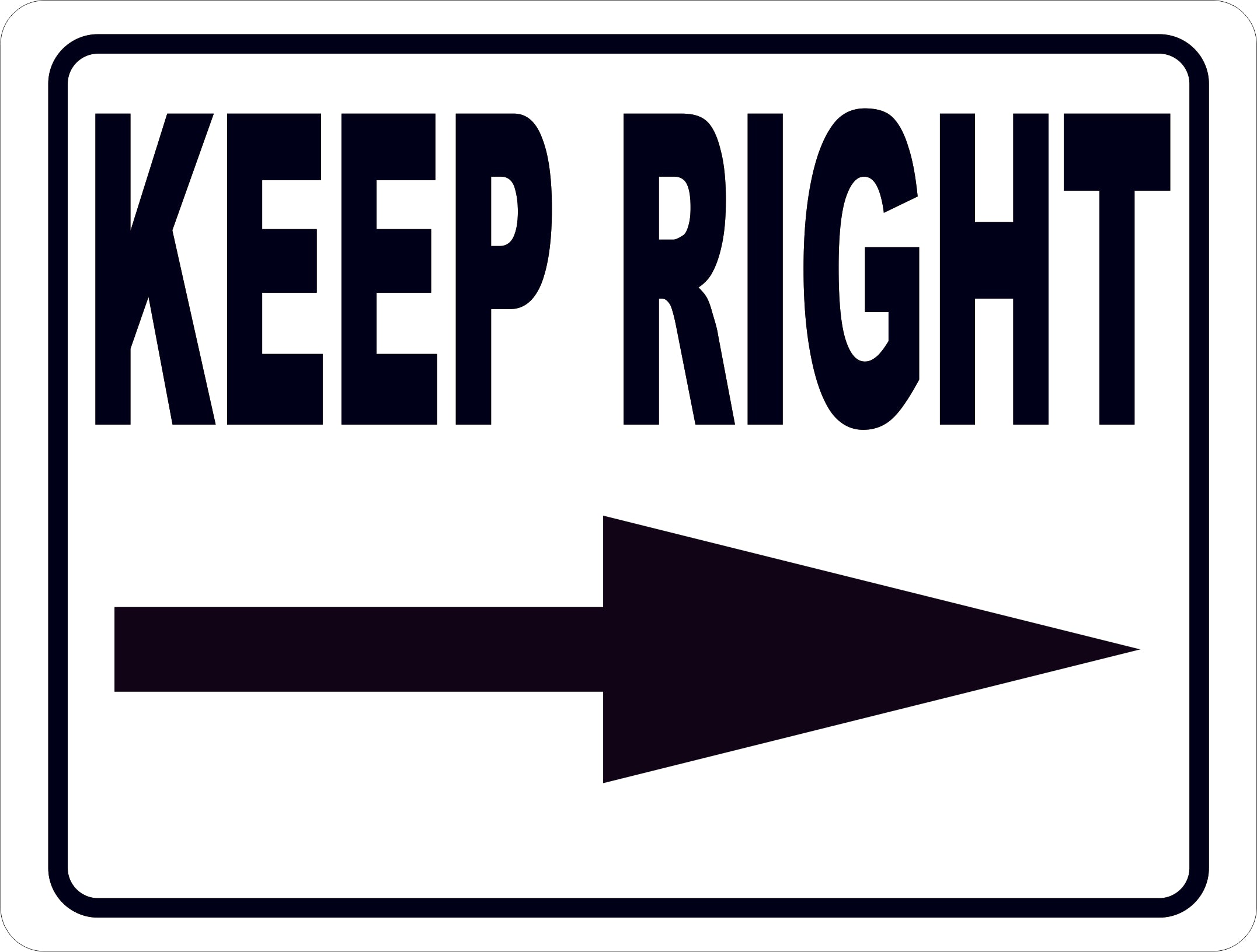 Keep Right with Directional Arrow Sign – signs by salagraphics