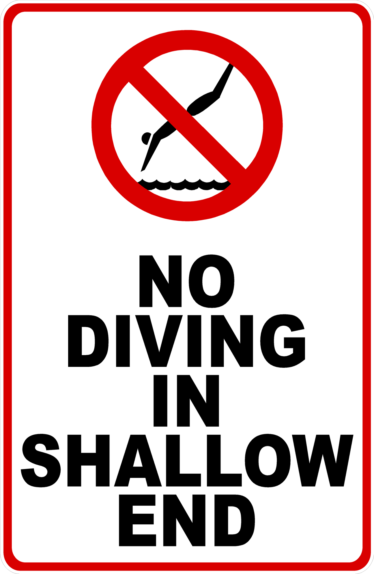 No Diving In Shallow End – Signs by SalaGraphics