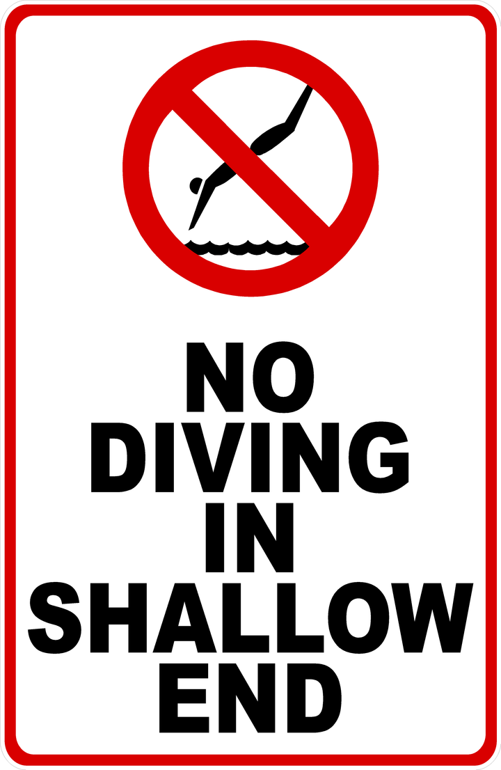 No Diving In Shallow End – Signs by SalaGraphics