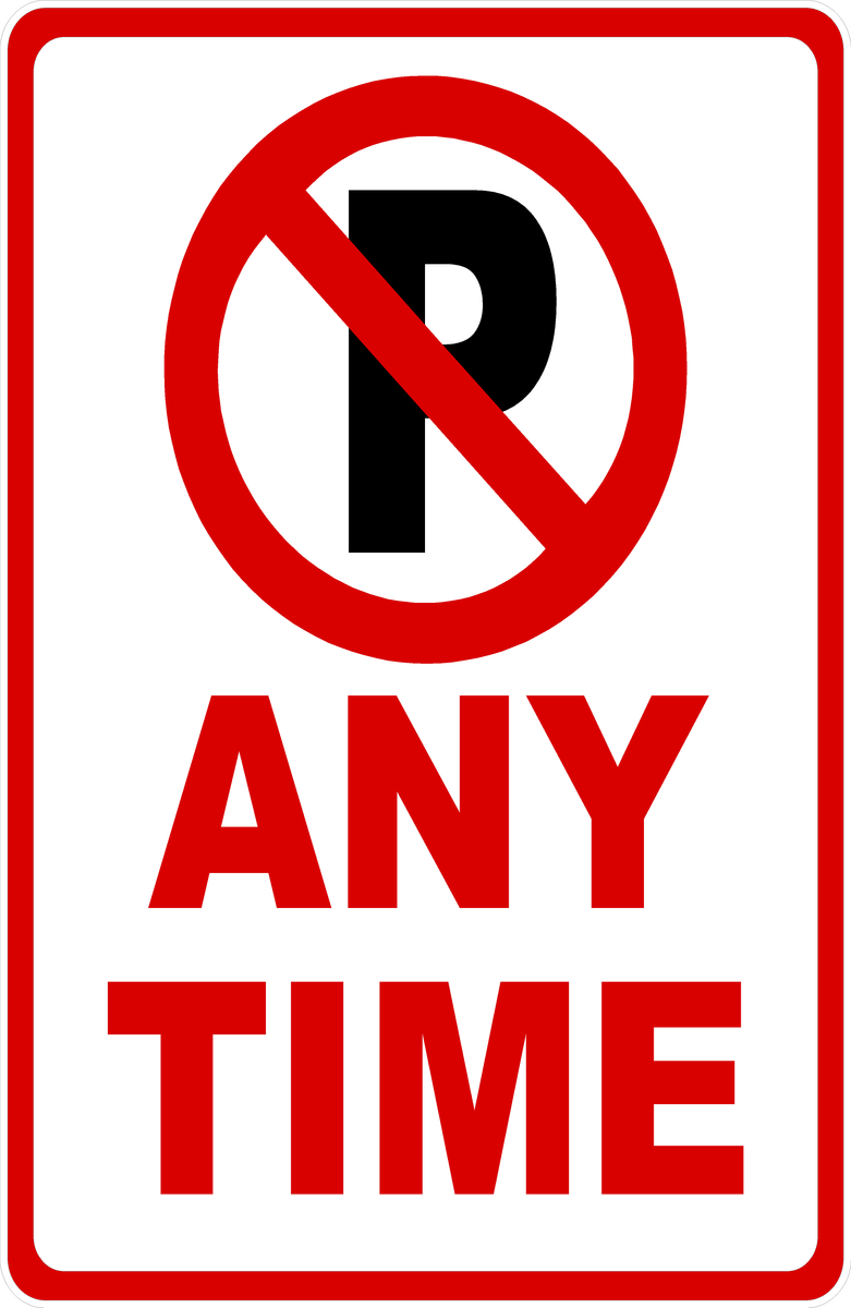 No Parking Anytime with Symbol Sign – Signs by SalaGraphics