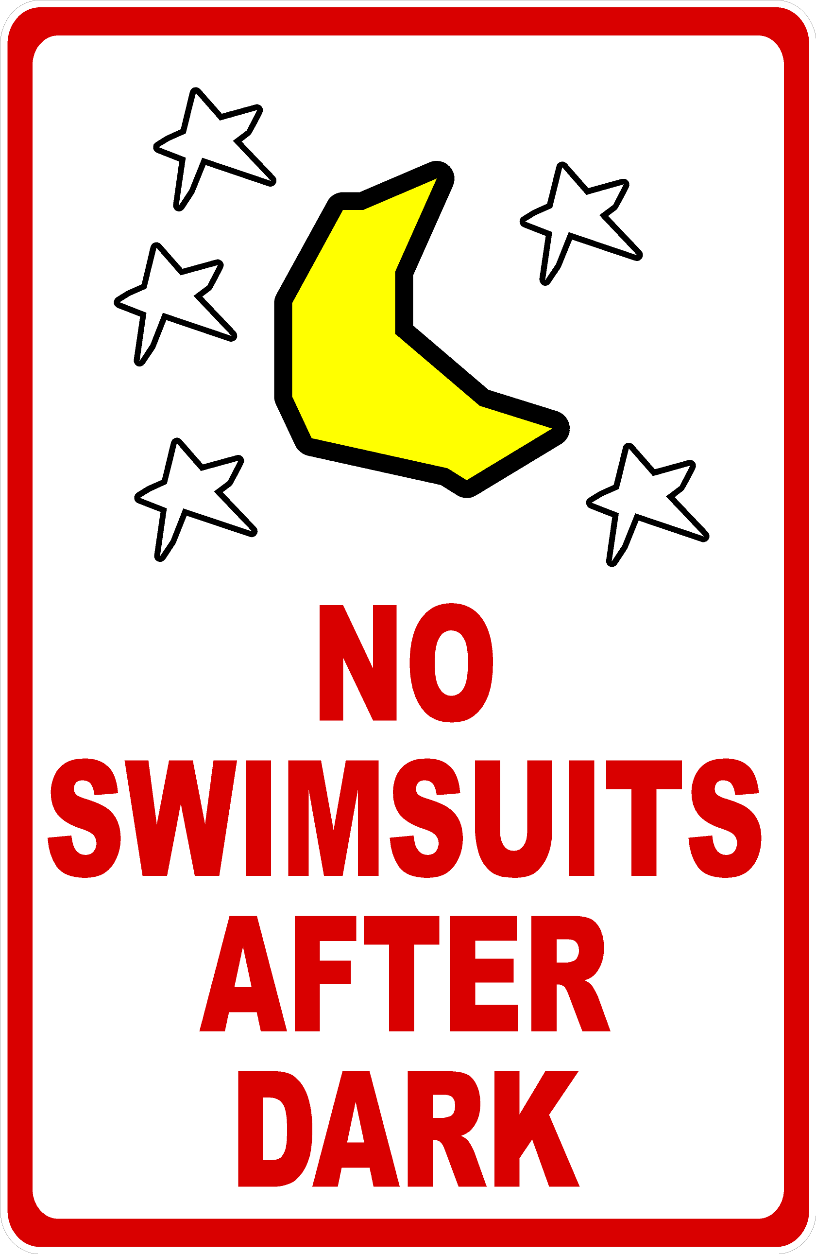 No Swimsuits After Dark Sign – signs by salagraphics
