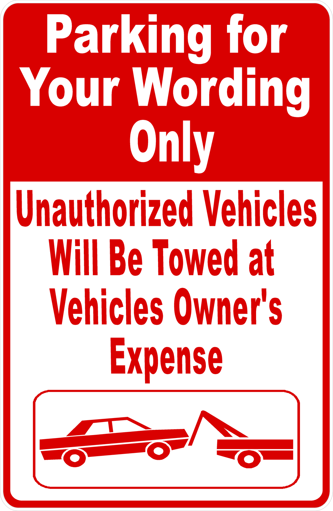 Custom Parking Sign. Your Wording. – signs by salagraphics