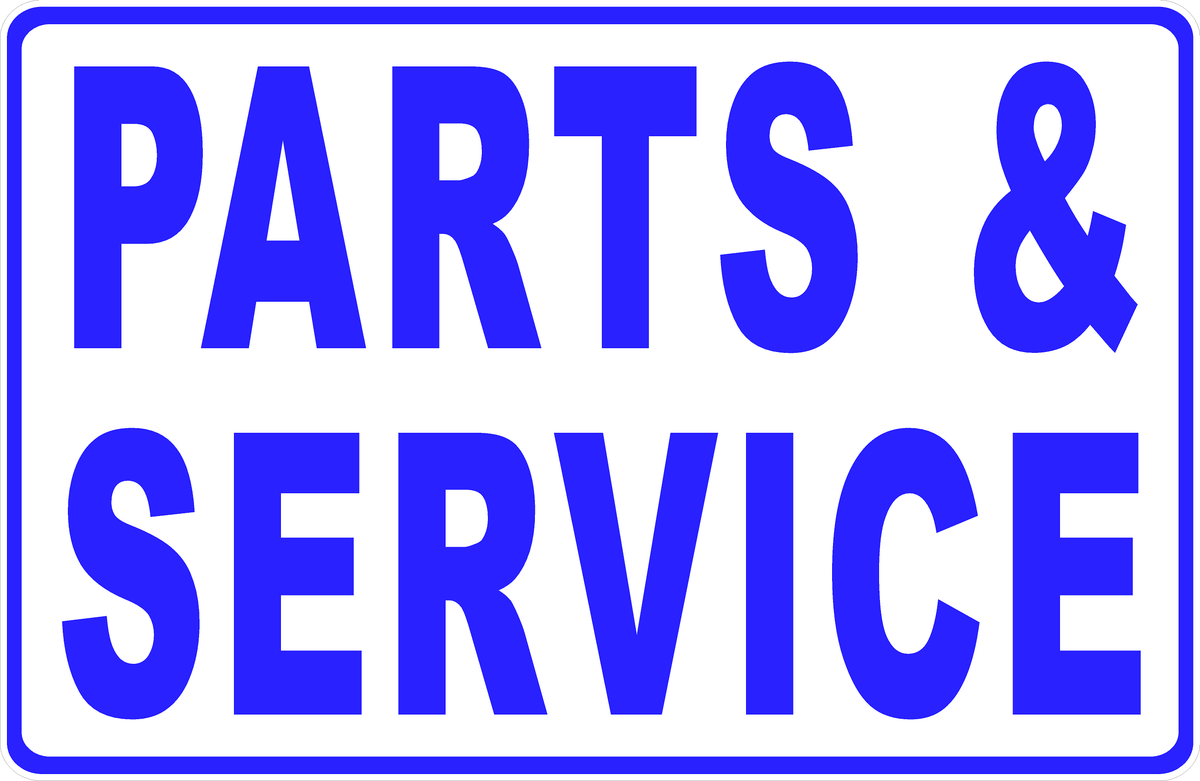 Parts and Service With Optional Directional Arrow Sign – Signs by ...