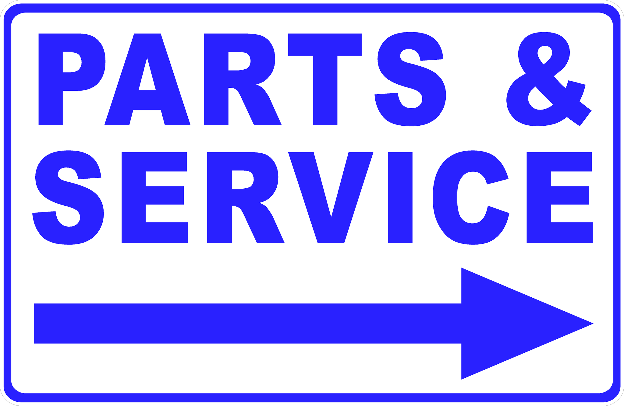 Parts and Service With Optional Directional Arrow Sign – Signs by ...