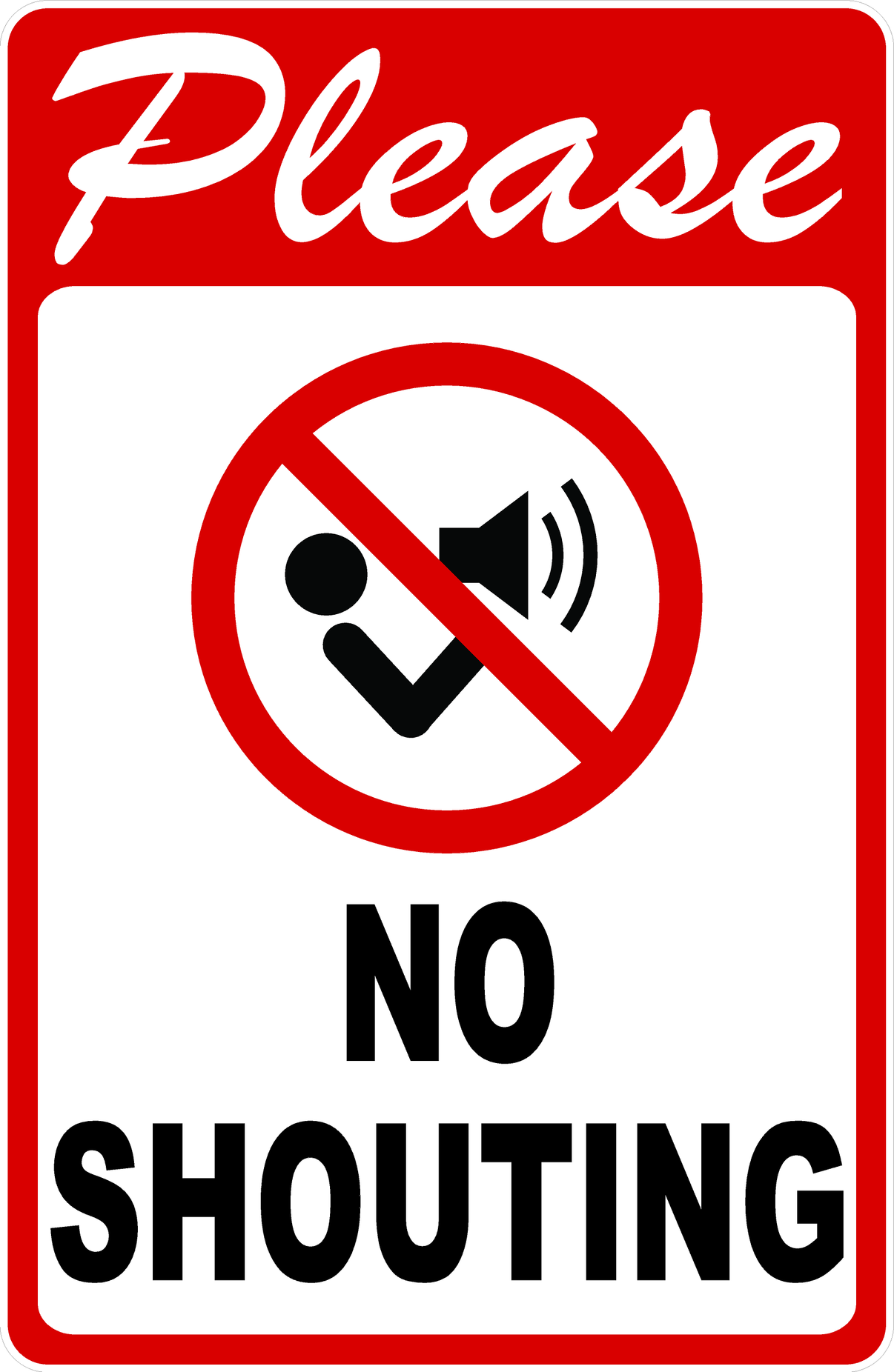 Please No Shouting Sign – signs by salagraphics