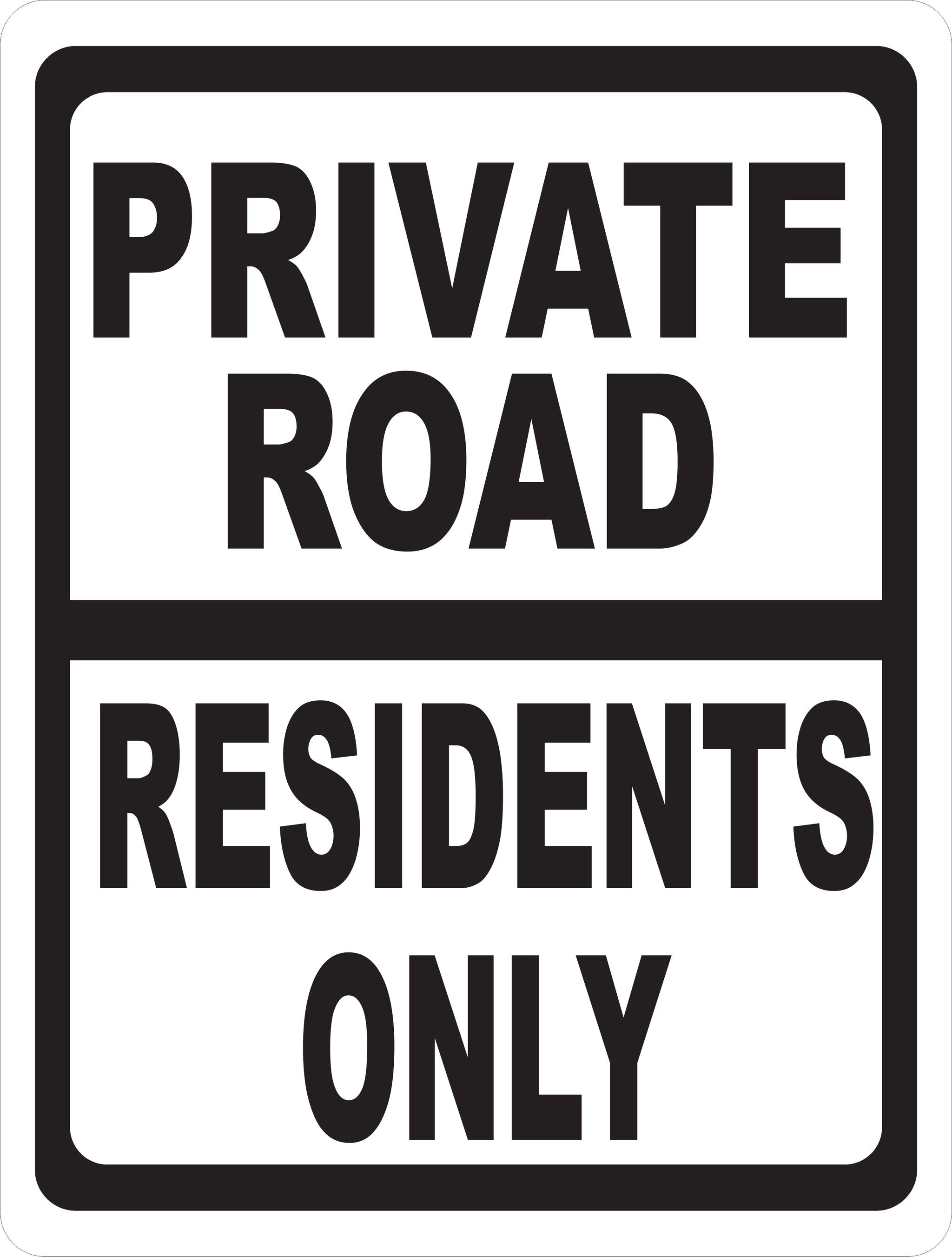 Private Road Residents Only Sign – signs by salagraphics