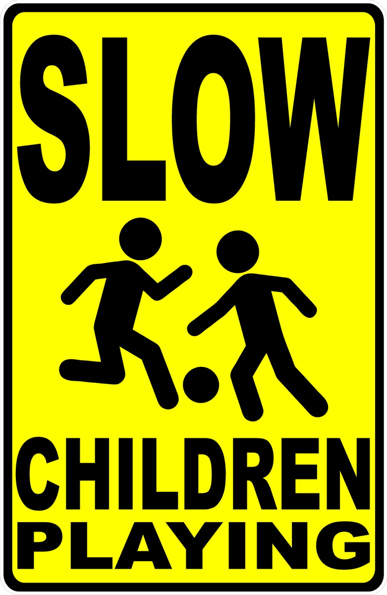Slow Children Playing Sign – Signs by SalaGraphics Slow Children Playing Sign – Signs by SalaGraphics