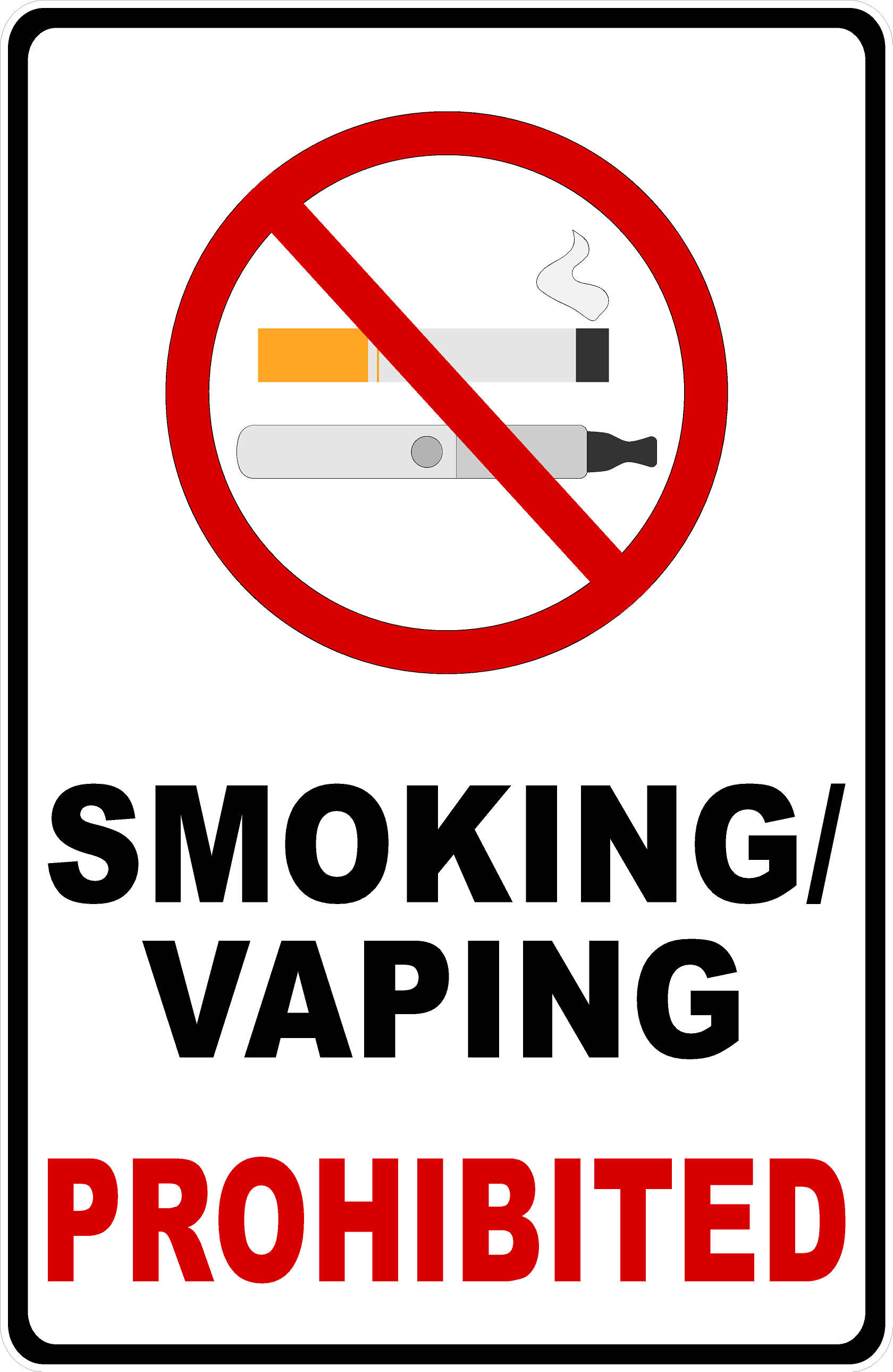 Smoking Vaping Prohibited Decal – signs by salagraphics