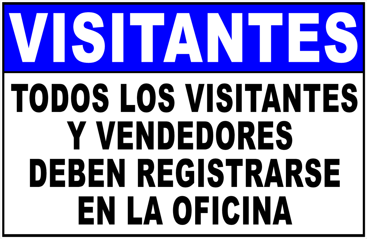 Bilingual All Visitors And Vendors Must Sign In At The Office Sign ...