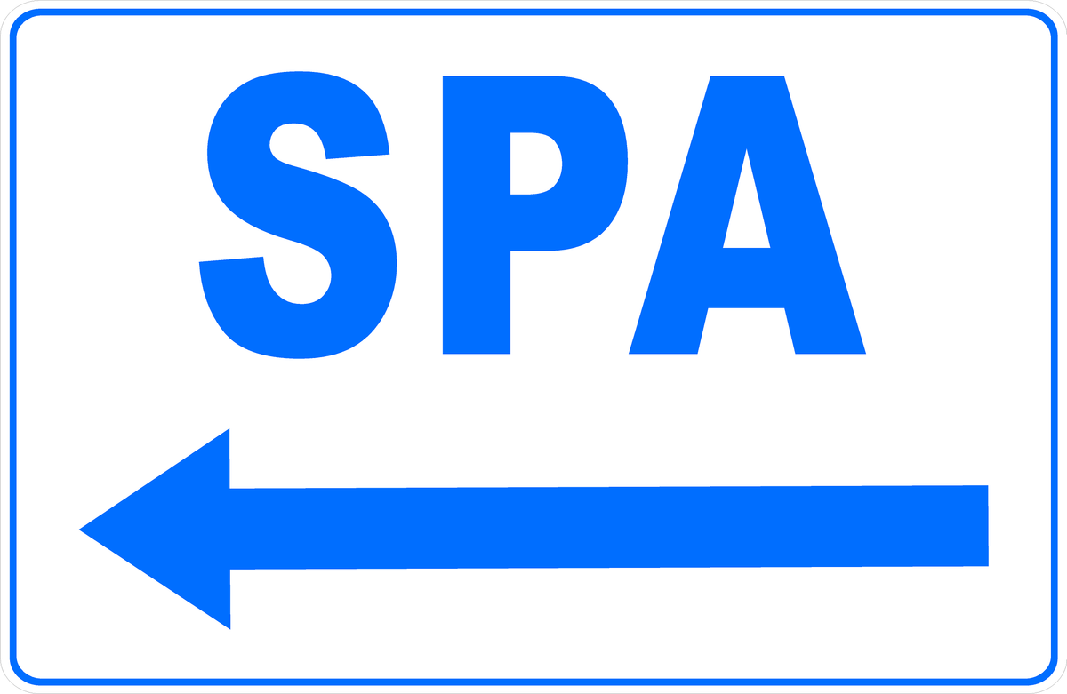 Spa with Optional Directional Arrow Sign – Signs by SalaGraphics