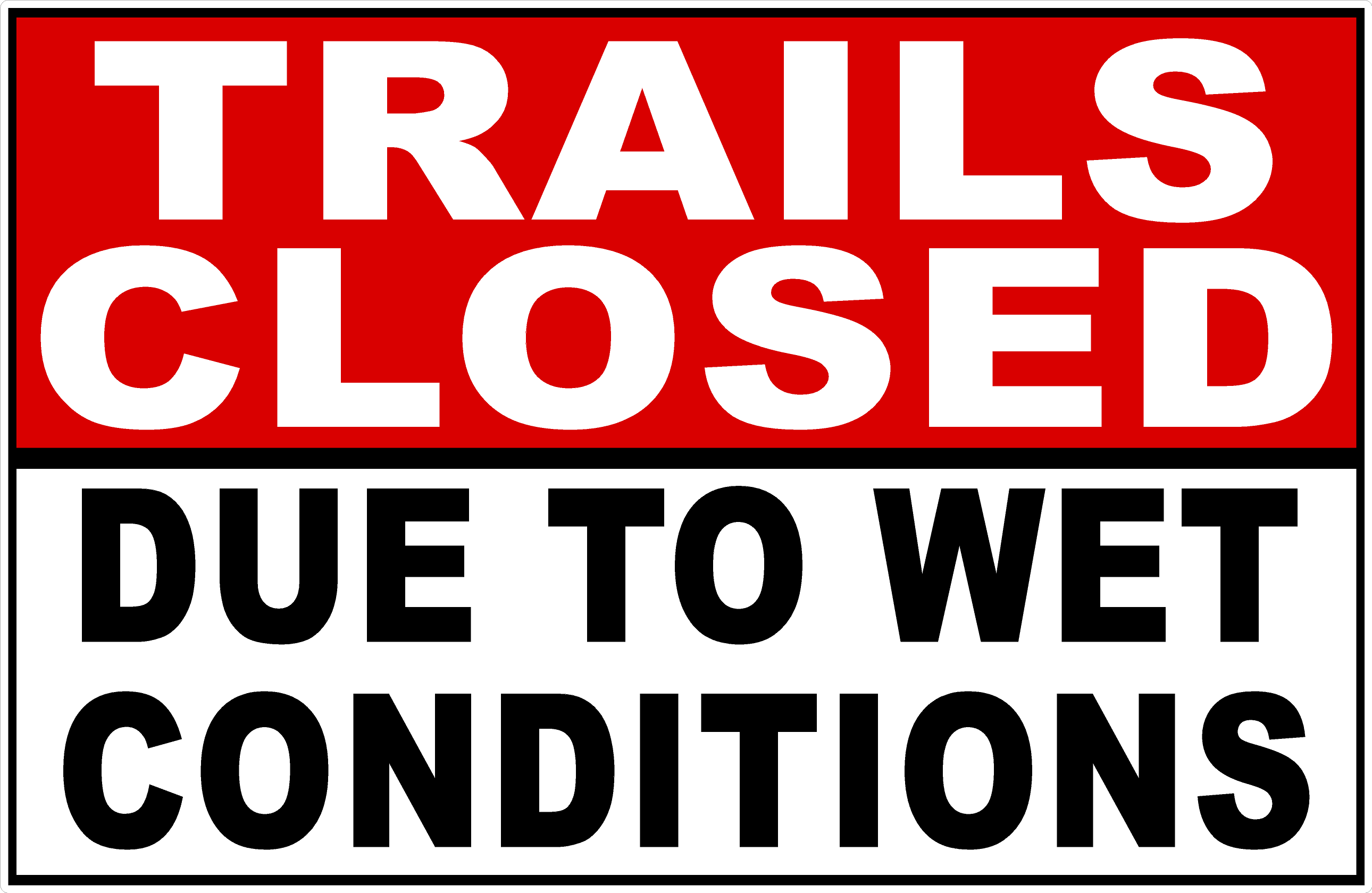 Trails Closed Due To Wet Conditions Sign – Signs by SalaGraphics