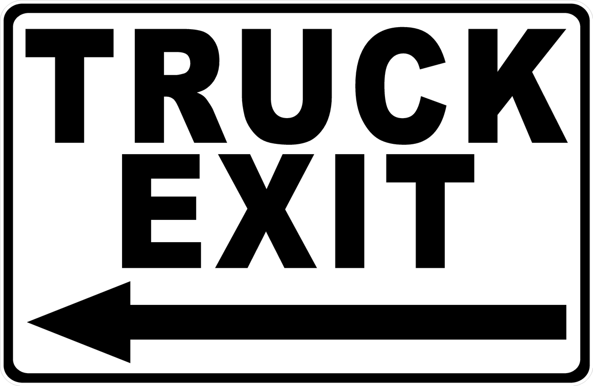 Truck Exit with Optional Directional Arrow Sign – Signs by SalaGraphics
