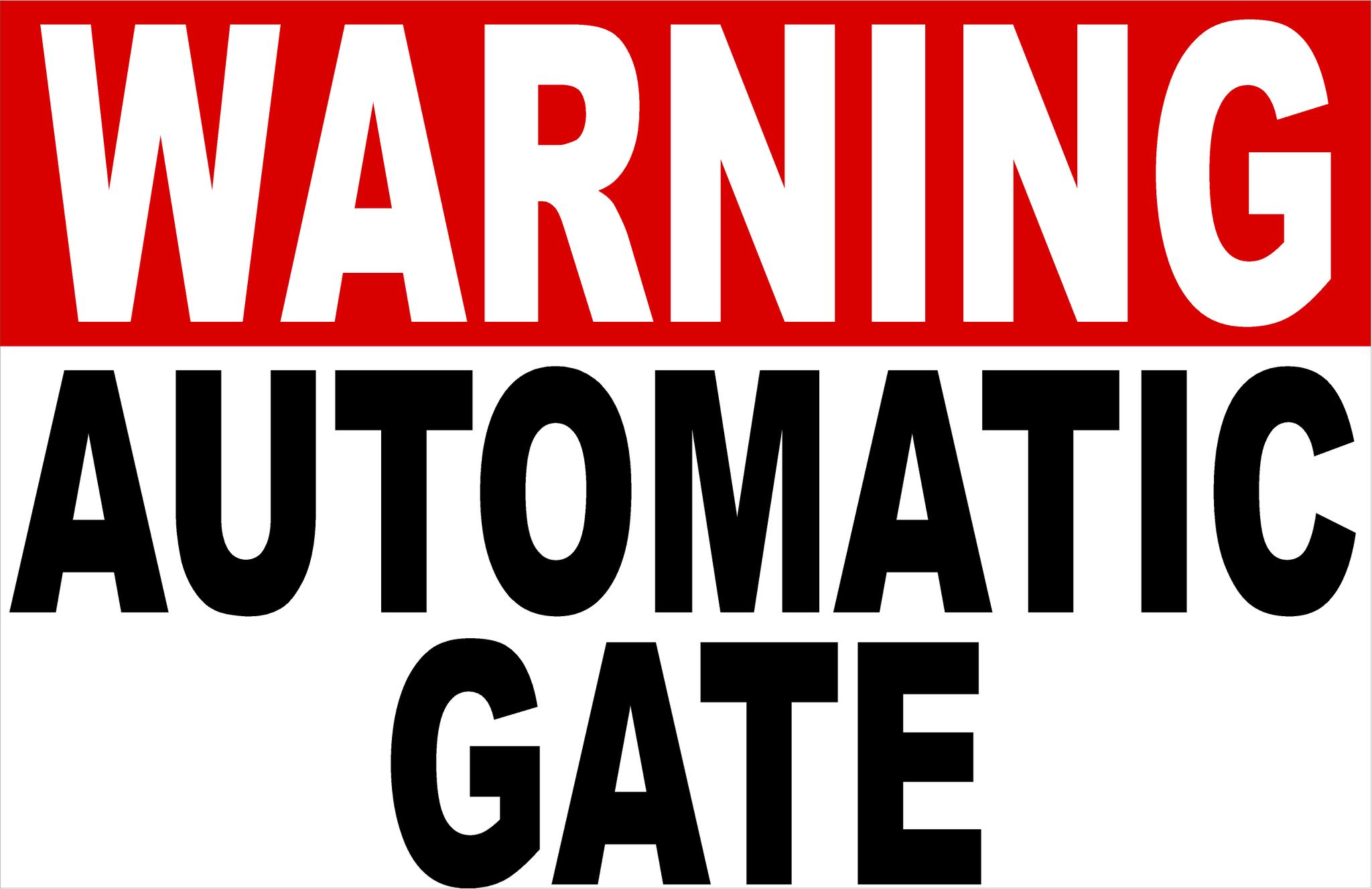 Warning Automatic Gate Sign – signs by salagraphics