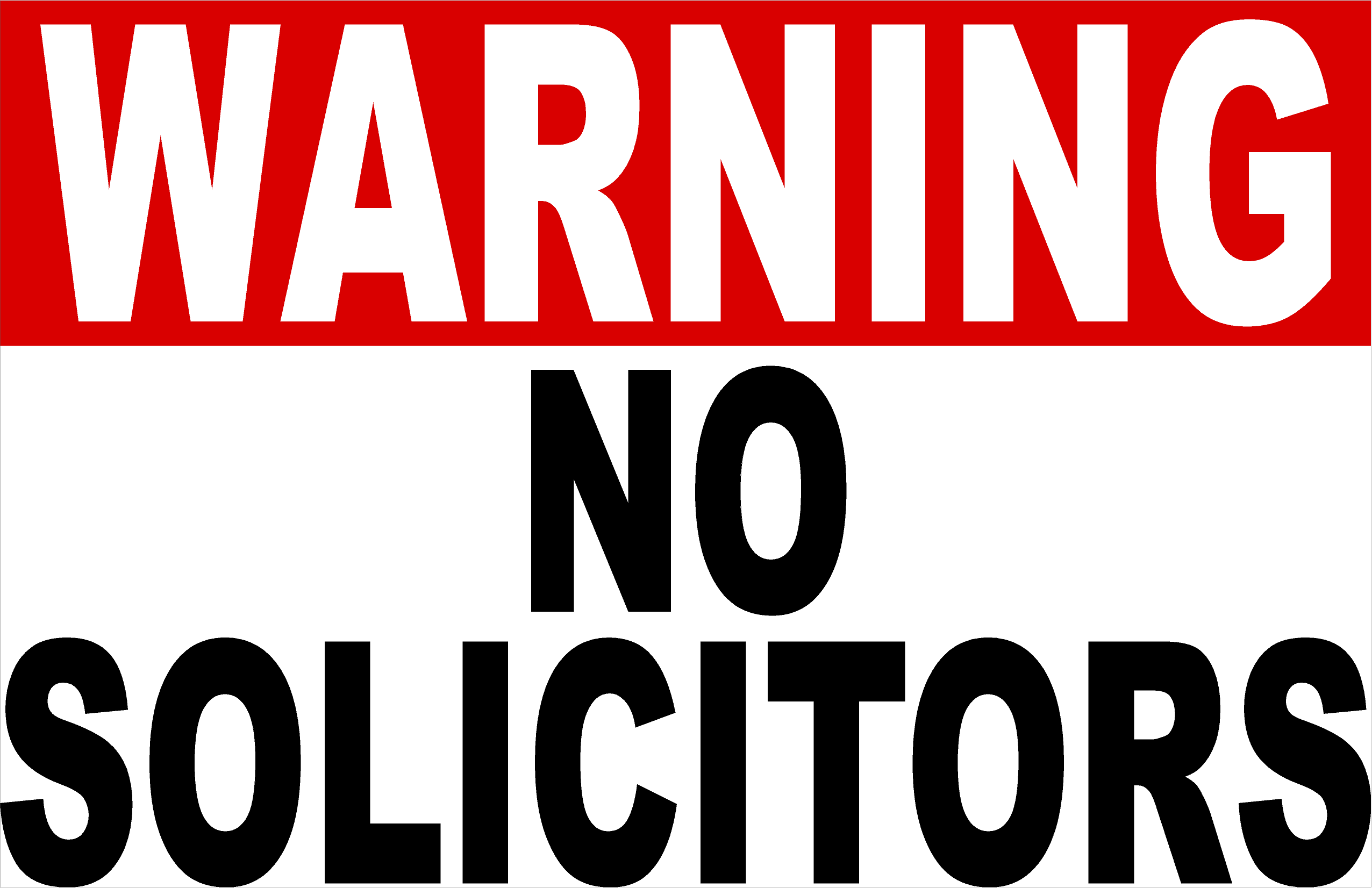 Warning No Solicitors Sign – signs by salagraphics