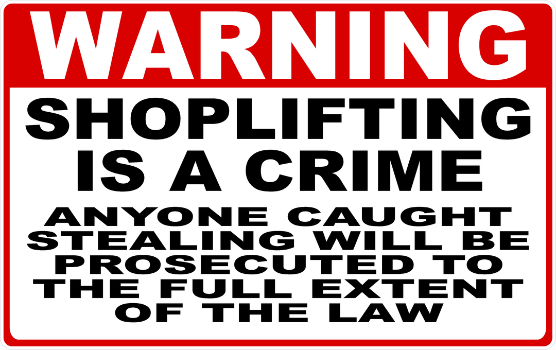 Warning Shoplifting is a Crime Decal Multi-Pack – Signs by SalaGraphics
