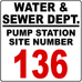 Water and Sewer Department Pump Station Site Number Custom Decal ...