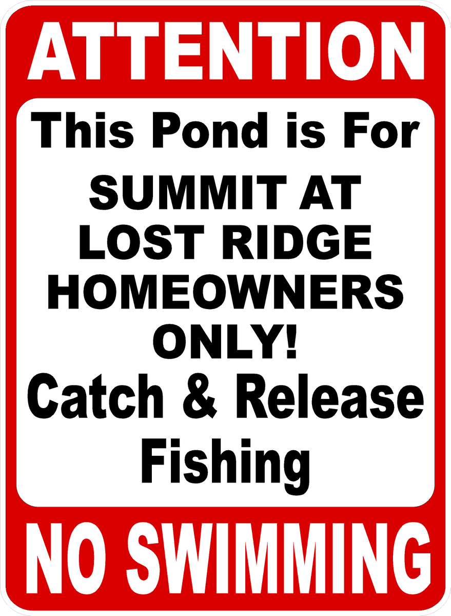 Community Catch & Release Fishing Sign Customizable for Your Community ...