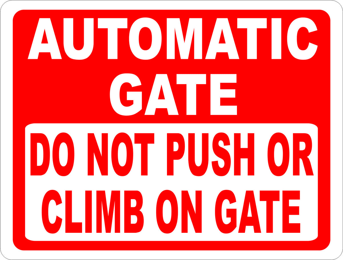 push sign for gate