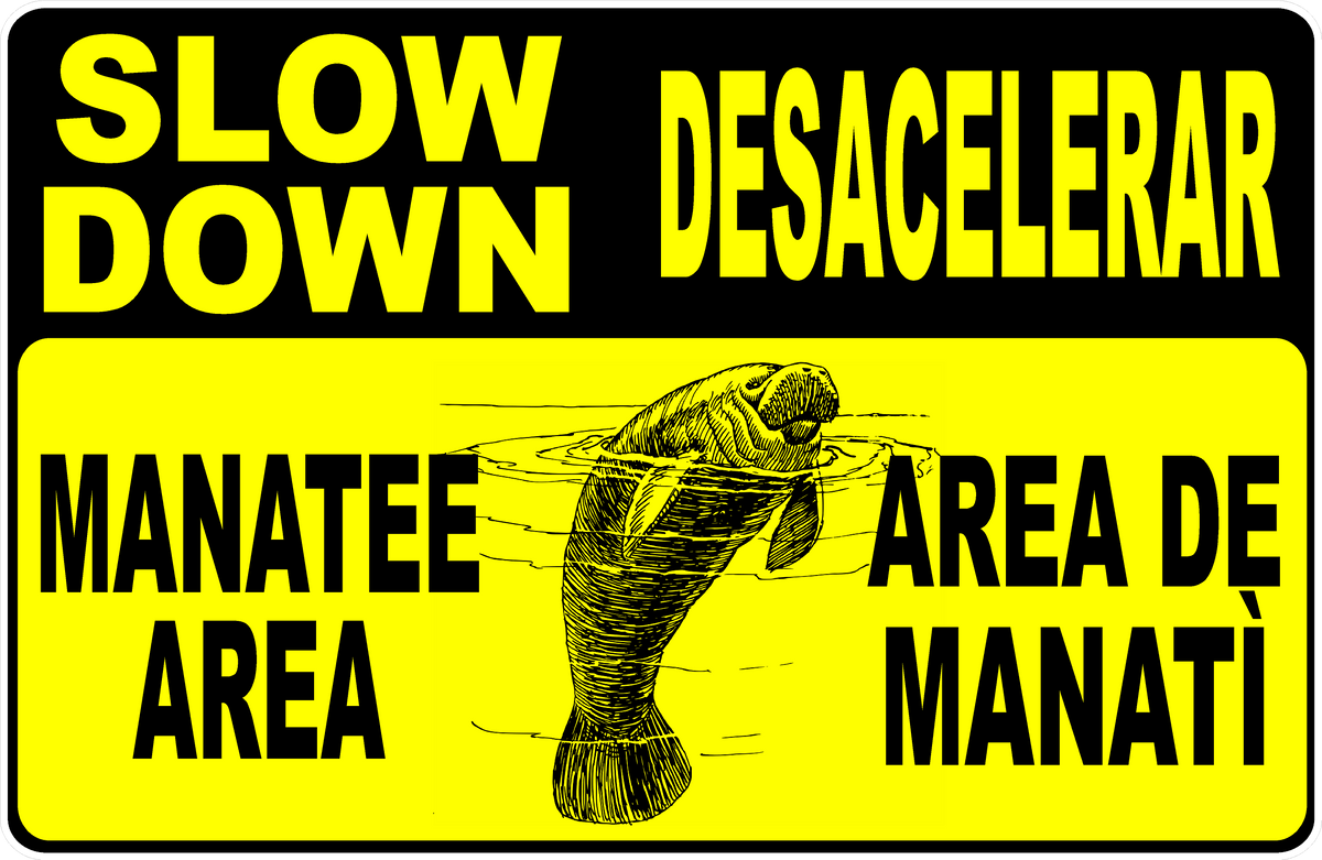 Slow Down Manatee Area Sign – Signs by SalaGraphics