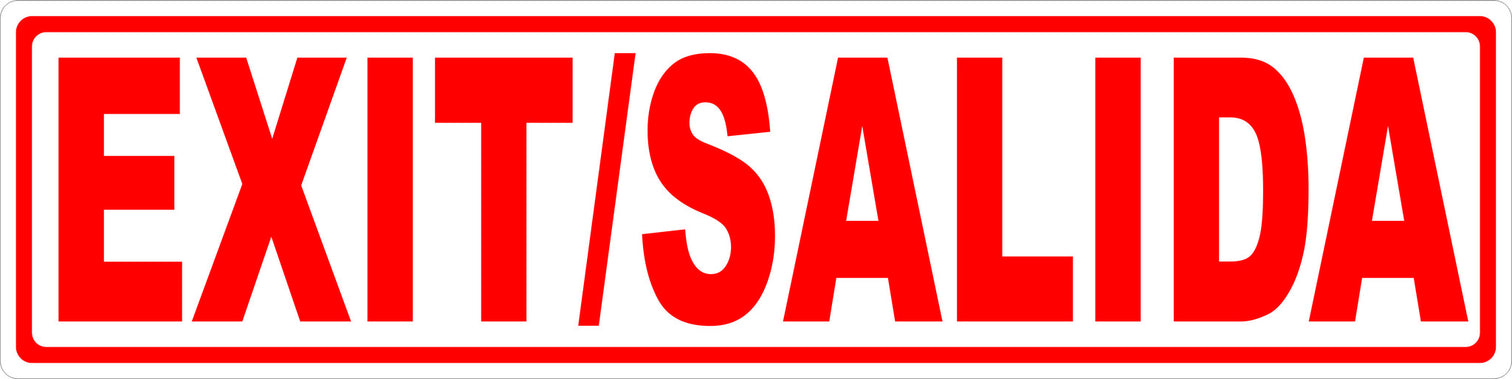 Bilingual Exit Sign 6"x24" Composite Aluminum – Signs by SalaGraphics