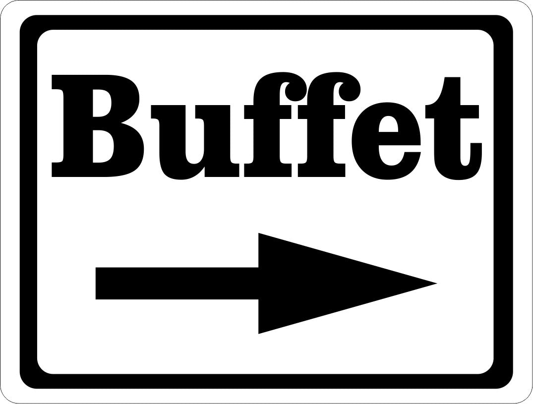 Buffet Sign w/ Directional Arrow – Signs by SalaGraphics