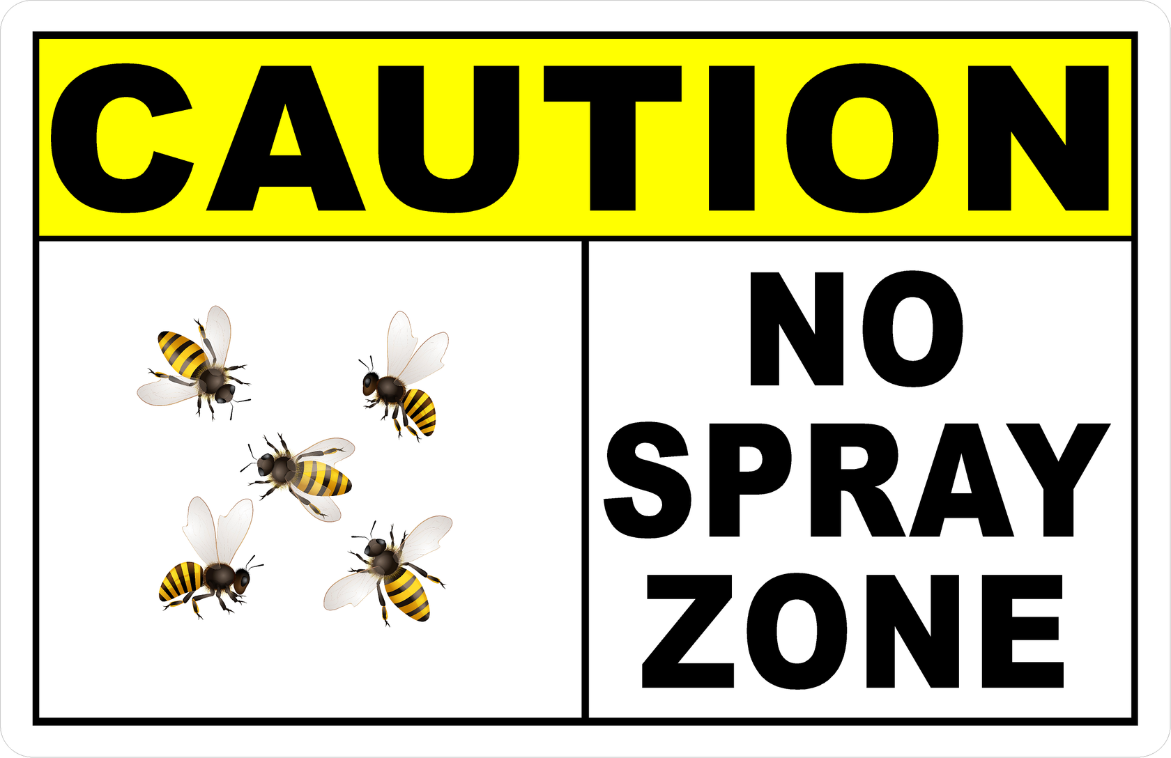 Caution No Spray Zone Sign – signs by salagraphics