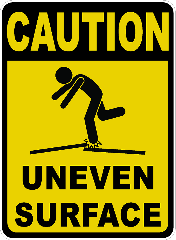 Caution Uneven Surface Sign Aluminum – Signs by SalaGraphics