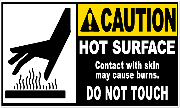 Caution Hot Surface. Burn Hazard. Do Not Touch Decal Multi-Pack – Signs ...