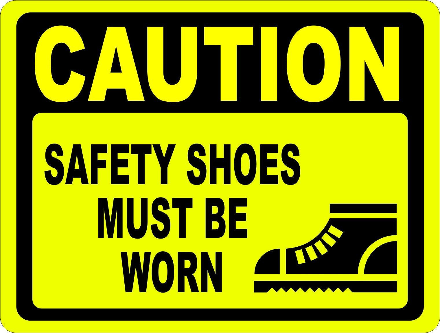 Caution Safety Shoes Must Be Worn Sign – Signs by SalaGraphics