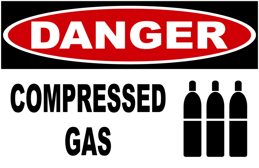 Danger Compressed Gas Sign – Signs by SalaGraphics