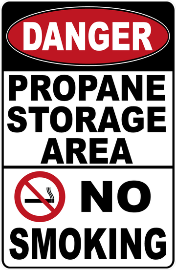 Danger Propane Storage Area No Smoking Sign – Signs by SalaGraphics