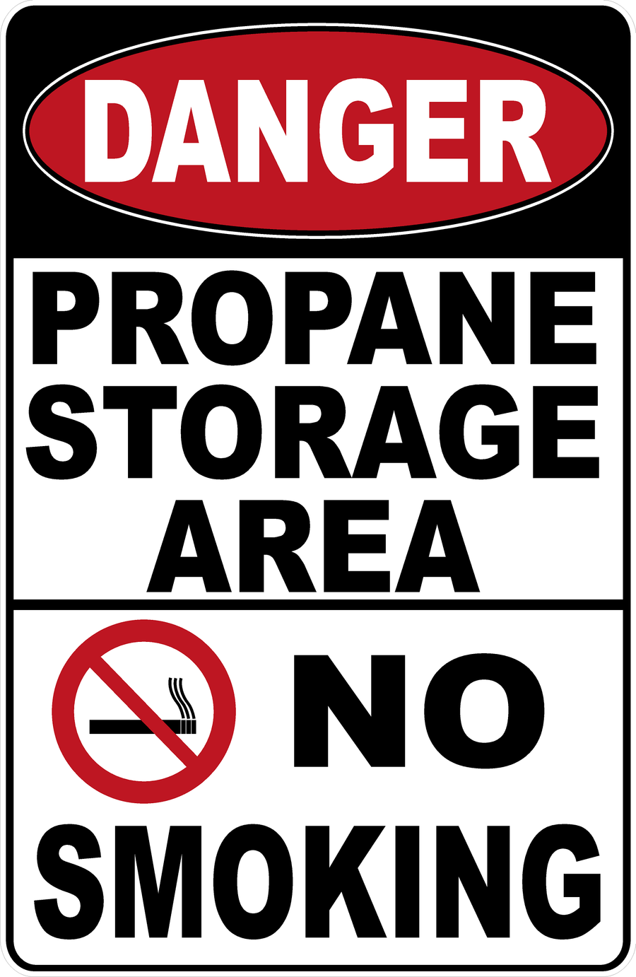 Danger Propane Storage Area No Smoking Sign – Signs by SalaGraphics