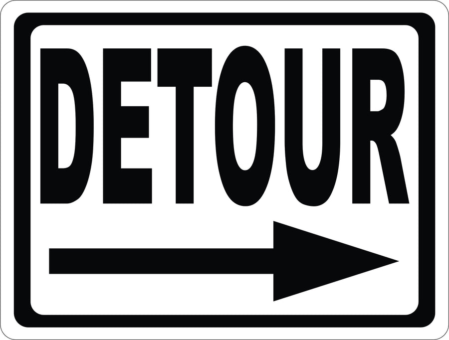 Detour Sign with Optional Directional Arrow – Signs by SalaGraphics