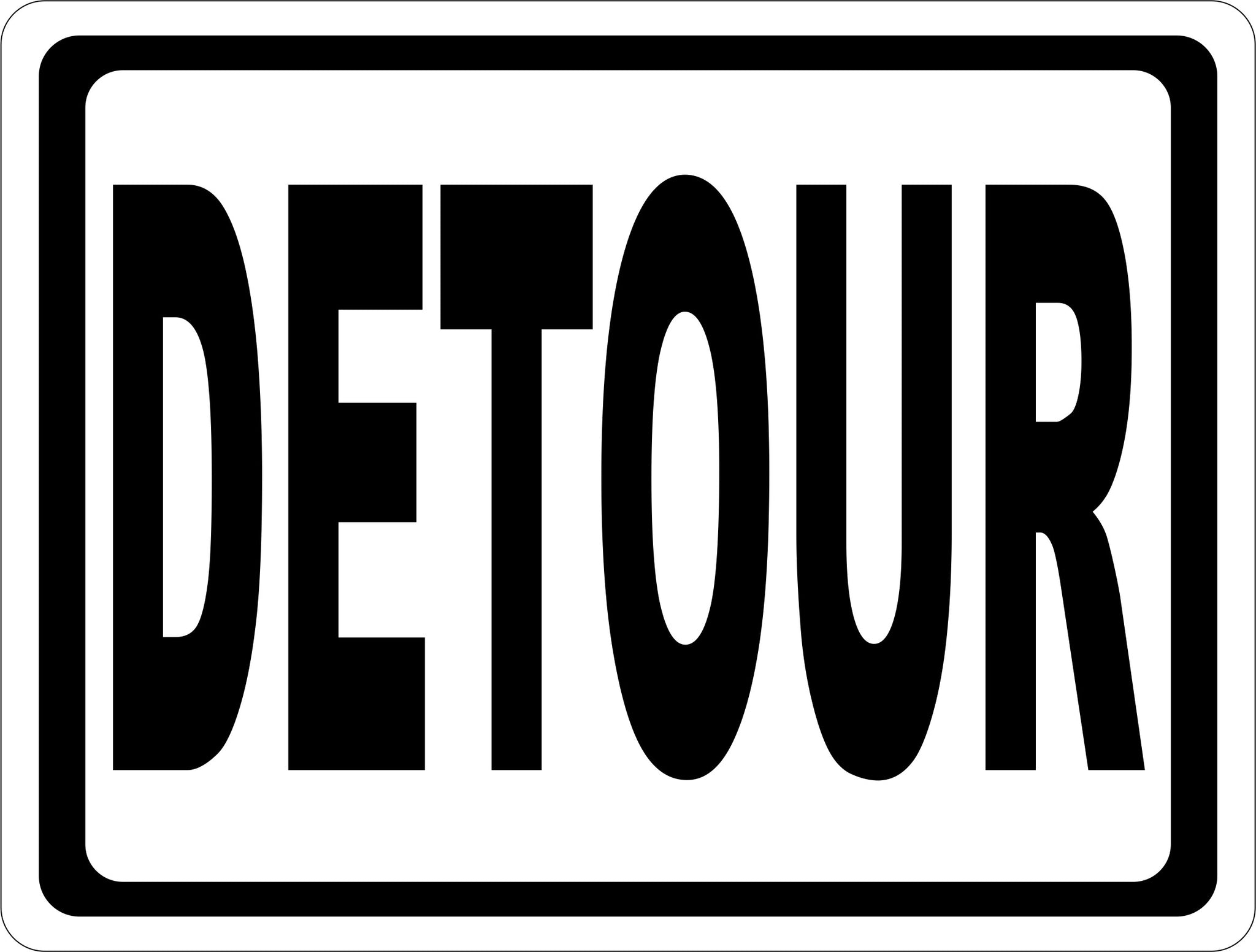 Detour Sign with Optional Directional Arrow – signs by salagraphics