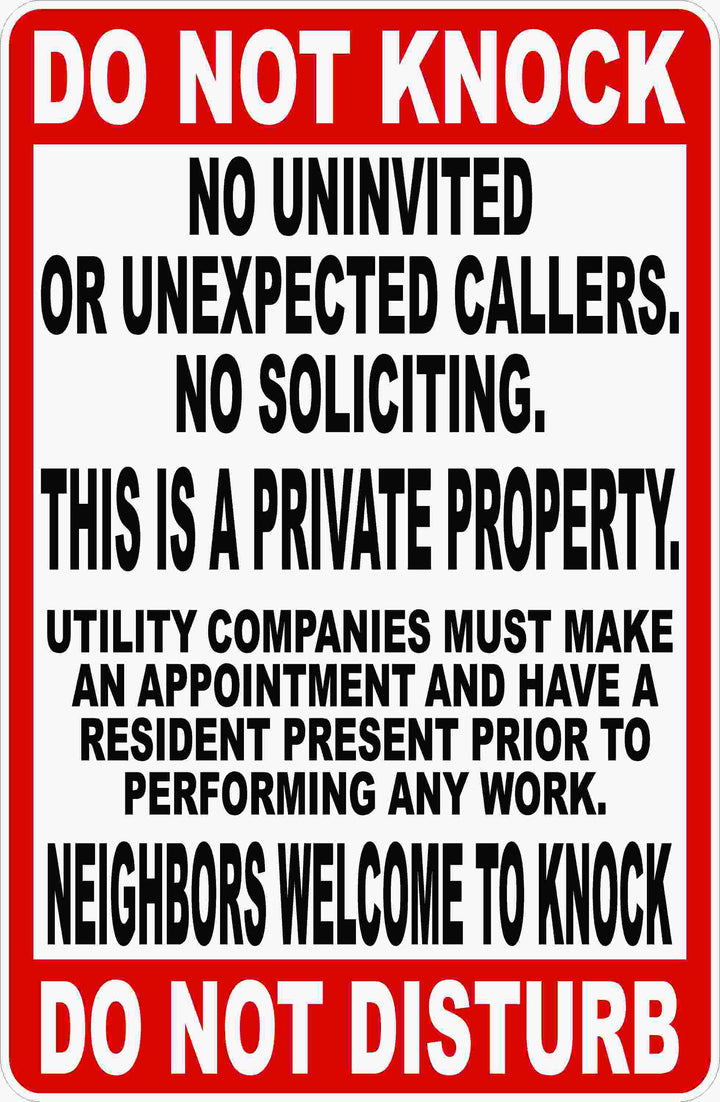 Do Not Knock Do Not Disturb No Univited Guest Sign – Signs by SalaGraphics