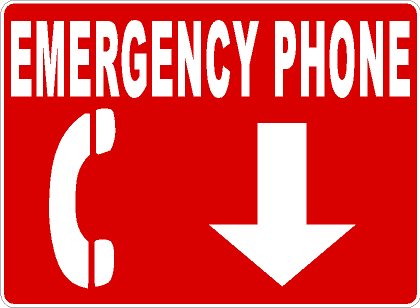 Emergency Phone Sign with Arrow – Signs by SalaGraphics