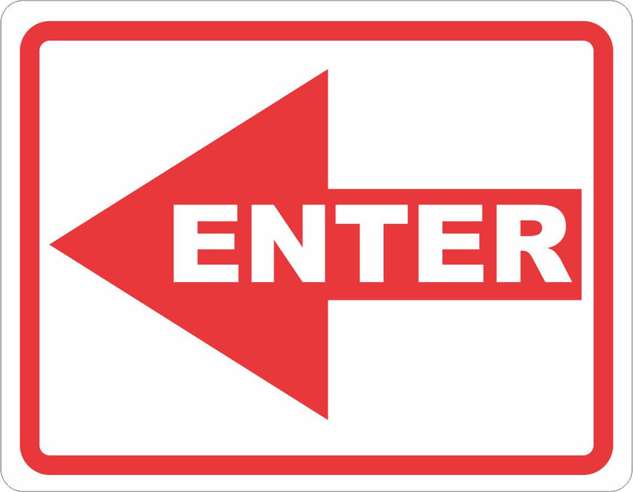 Enter Sign with Optional Directional Arrow – Signs by SalaGraphics