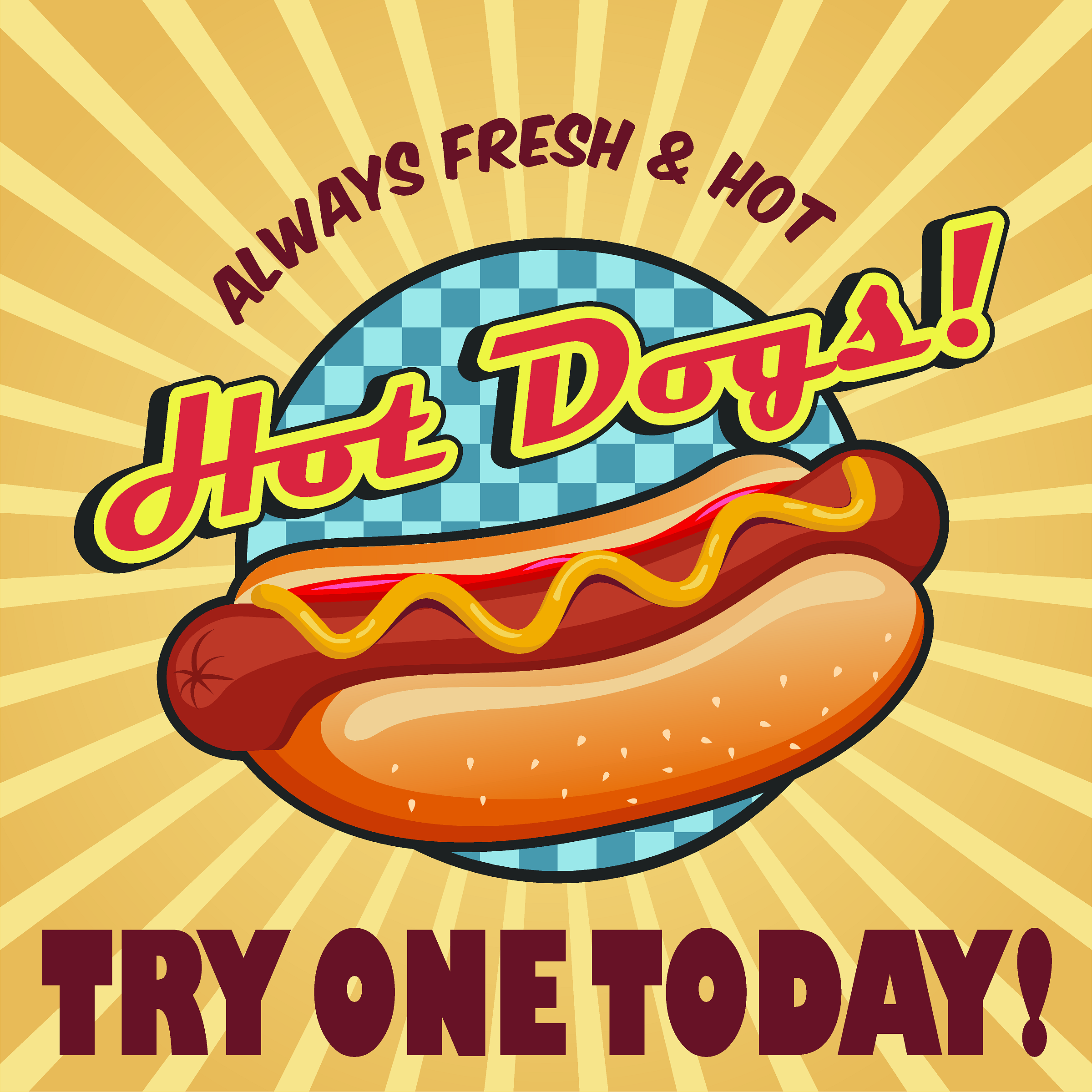 Fresh Hot Dogs Try One Decal Multi-Pack – Signs by SalaGraphics