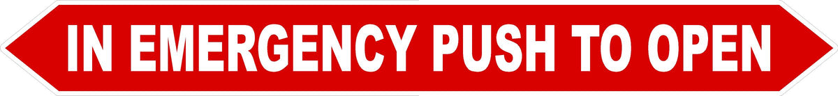In Emergency Push to Open Decal. Multi-Pack – Signs by SalaGraphics